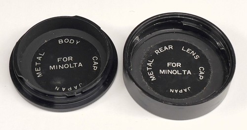 Set of Minolta MD Metal Body Cover & Rear Lens Caps | eBay