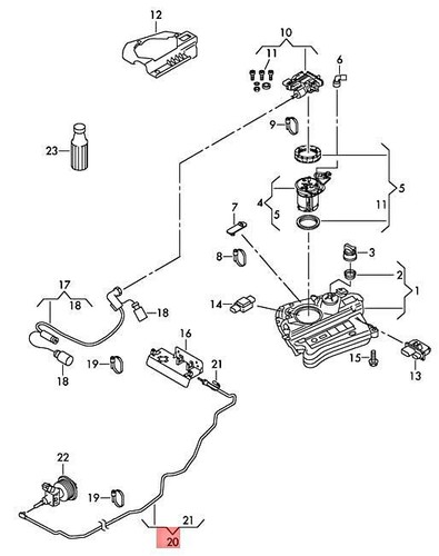 VW PASSAT 4MOTION SUPPLY LINE FOR REDUCTION AGENT 561131984A ORIGINAL ...
