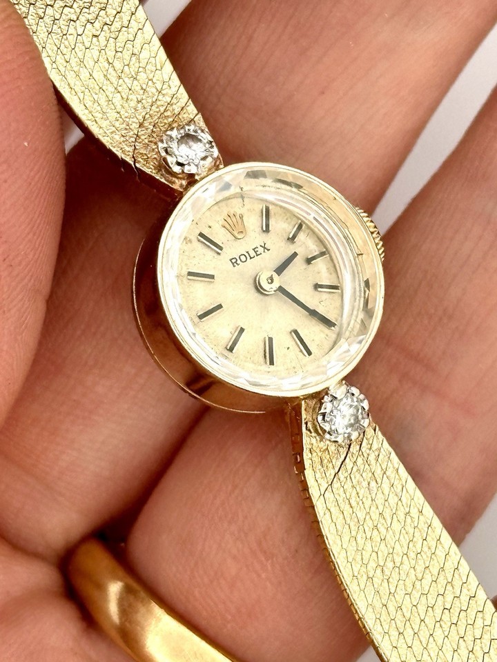 Rolex 3523 Vintage Yellow Gold Diamond Ladies Classic Watch Rare Model ...