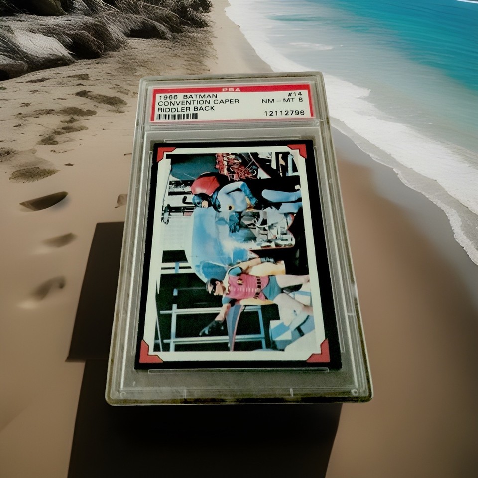 1966 Topps Batman Riddler Back Card # 14 - CONVENTION CAPER - PSA 8 NM ...