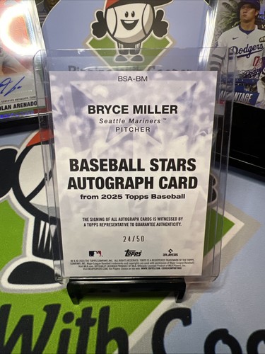 Bryce Miller 2025 Topps Series 1 #BSA-BM Baseball Stars Autograph Gold ...
