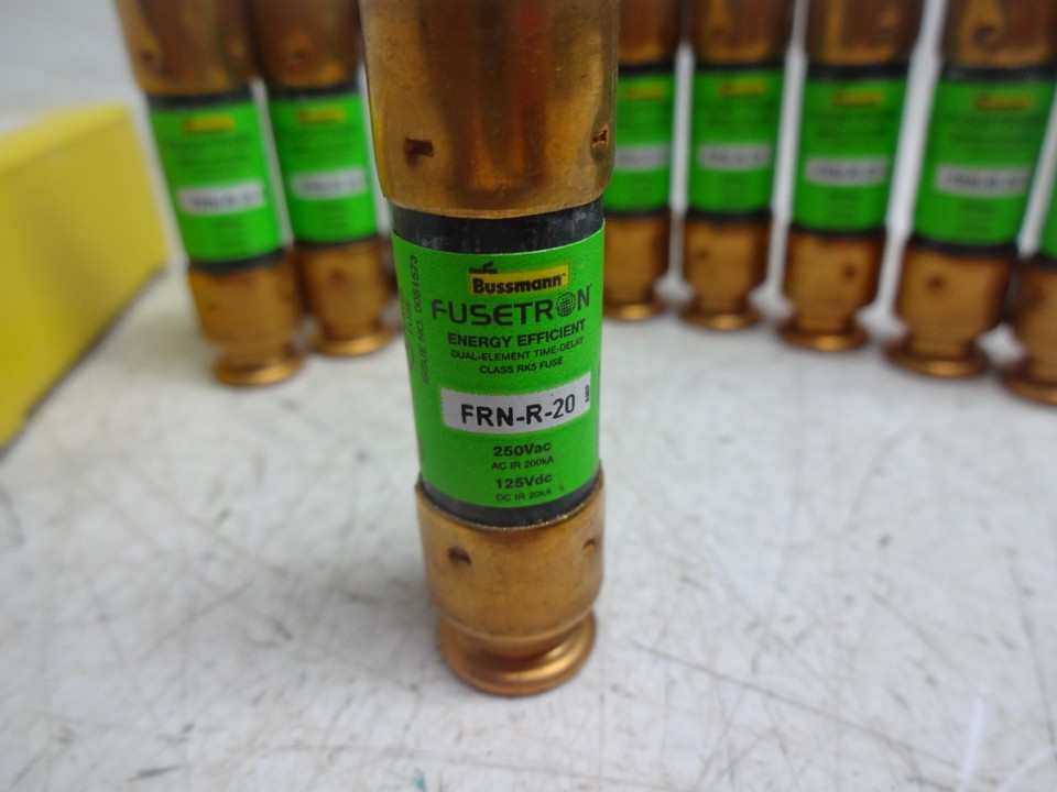 Bussmann FRN-R-20 FRNR-20 20A 250 Vac Fusetron Class RK5 Fuse (Pack of ...