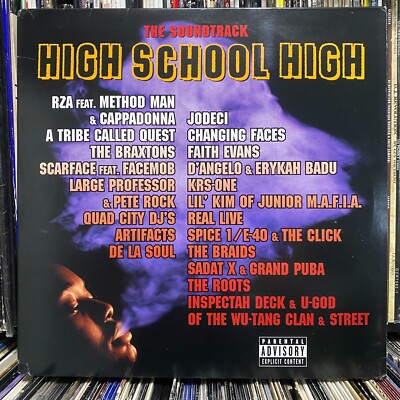 HIGH SCHOOL HIGH SOUNDTRACK (VINYL 2LP) 1996!! RARE!! WU-TANG + DE LA ...
