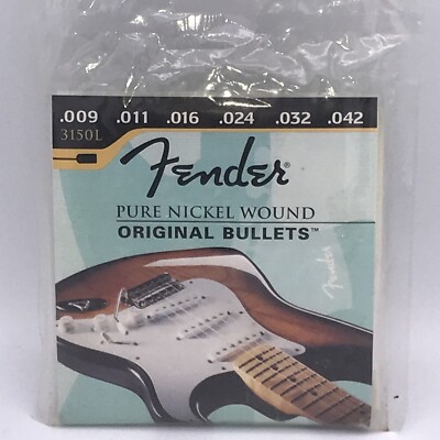 Fender 3150L Pure Nickel Wound Original Bullets Electric Guitar Strings ...