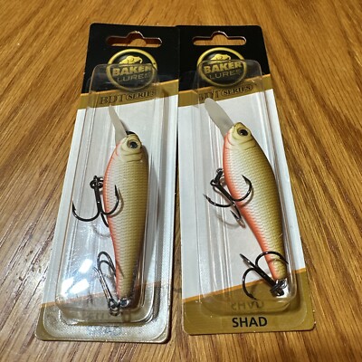 2 Baker Lures Suspending Shad 2-3/4” 1/3oz BDT1-P006 Orange Belly Tan ...