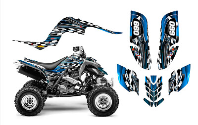 Raptor 660 graphics Yamaha 660R ATV custom sticker kit #2500 Blue | eBay