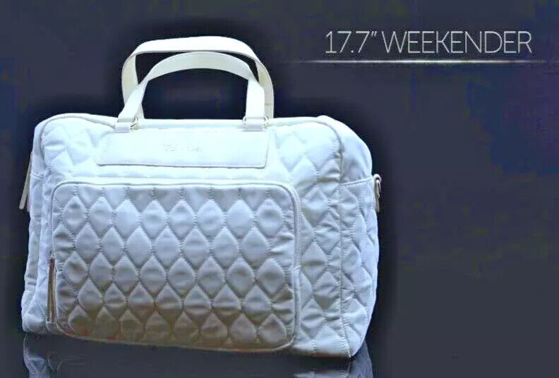 Bella Russo Quilted 17.7” x 13" Weekender Duffle Bag Cream - New With ...