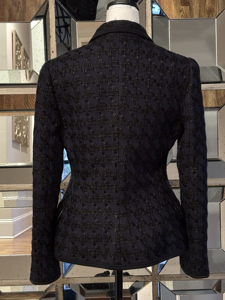 Prada Navy & Black Houndstooth Jacket Size 40, US 6 NEW With Tags ...