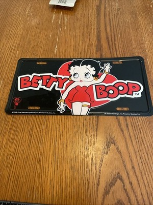Betty Boop Black Red Heart Metal License Plate King Features Syn ...