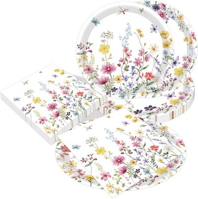 LaVenty 52PCS Wildflower Party Supplies Floral Paper Plates and Napkins ...