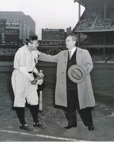 babe ruth yankees ny mayor william o'dwyer 8x10 photo farewell speech ...