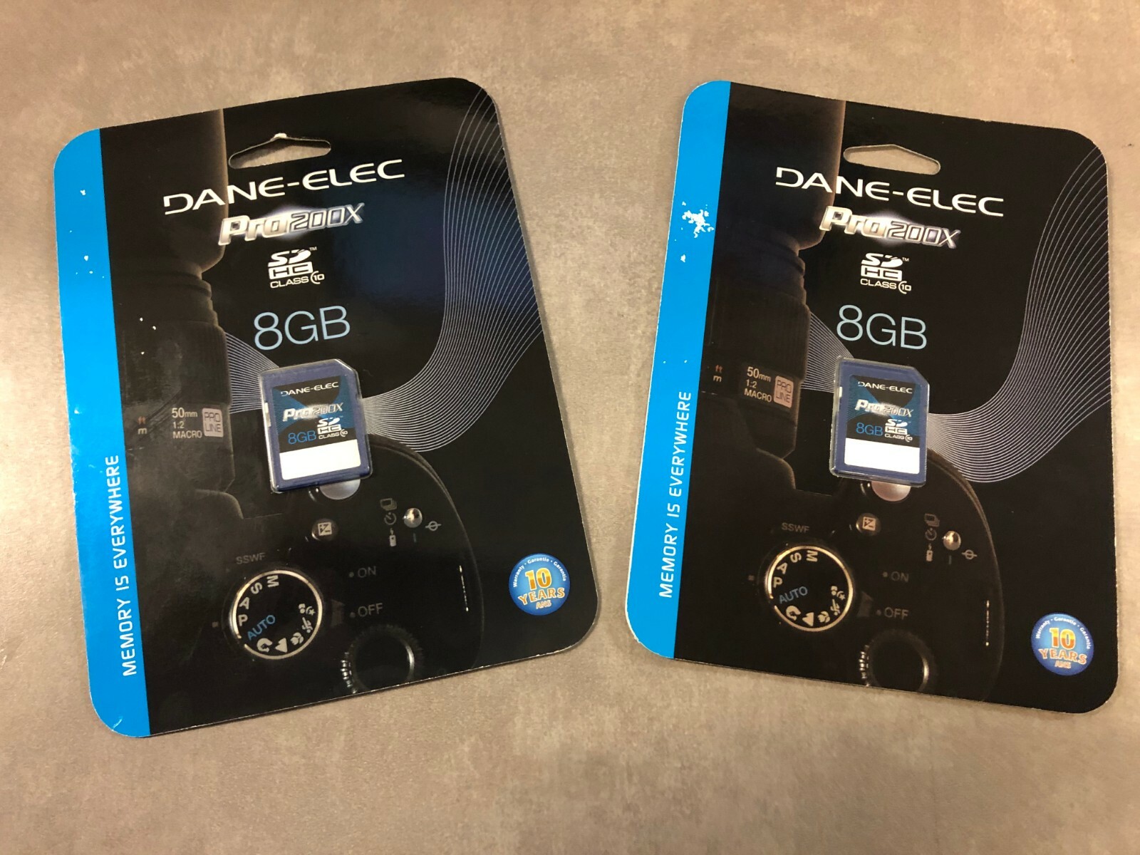 Lot of 2 8GB (16GB total) SDHC Class 10 PRO 200X DANE-ELEC Flash Memory ...