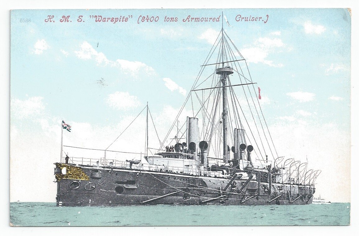 HMS WARSPITE Imperieuse class Armoured Cruiser Royal Navy Unused PC | eBay