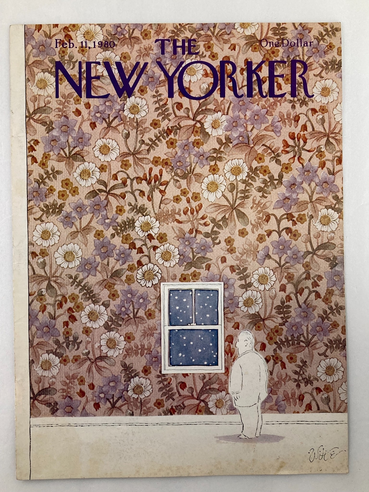 COVER ONLY The New Yorker February 11 1980 Flower Wall by Michael Witte ...