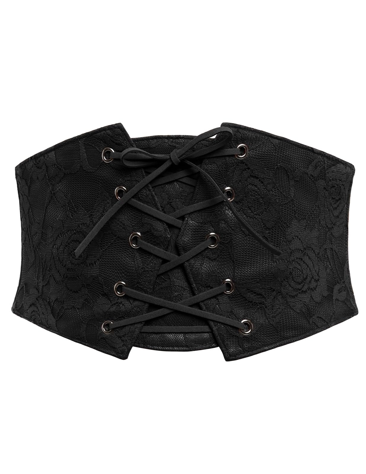 Womens Lace-up Corset Waist Belt Elastic Stretch Wide Band Waspie ...