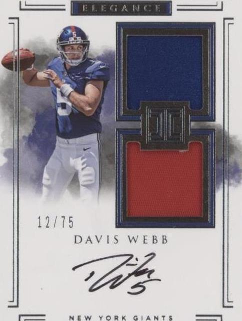 2017 Panini Impeccable - Elegance Rookie Autos Davis Webb #124 /75 (AU ...