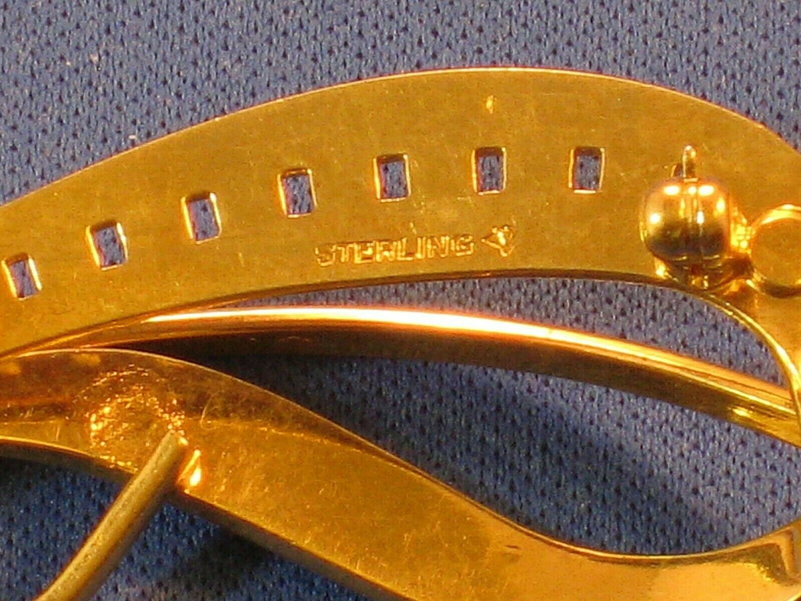 Vintage Sterling Silver Ribbon Brooch Pin Signed With Maker's Mark | eBay