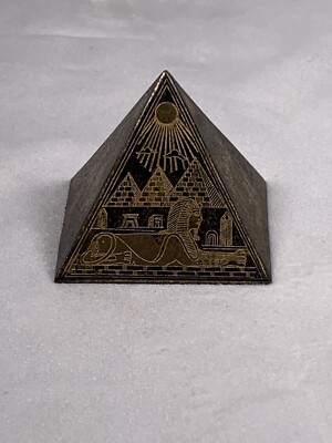 Vintage Brass Egyptian Small Pyramid Paperweight | eBay