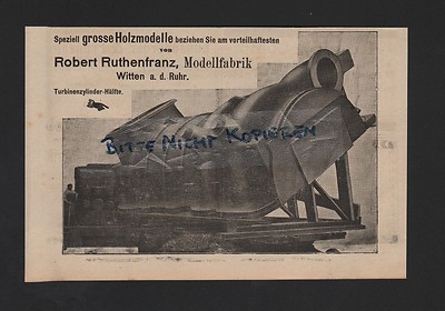 WITTEN, Werbung 1909, Robert Ruthenfranz Modell-Fabrik Holzmodelle ...