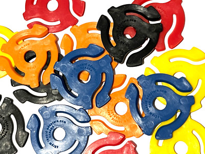 20 New 45 RPM RECORD INSERT ADAPTERS - ASSORTED 5 COLORS | eBay