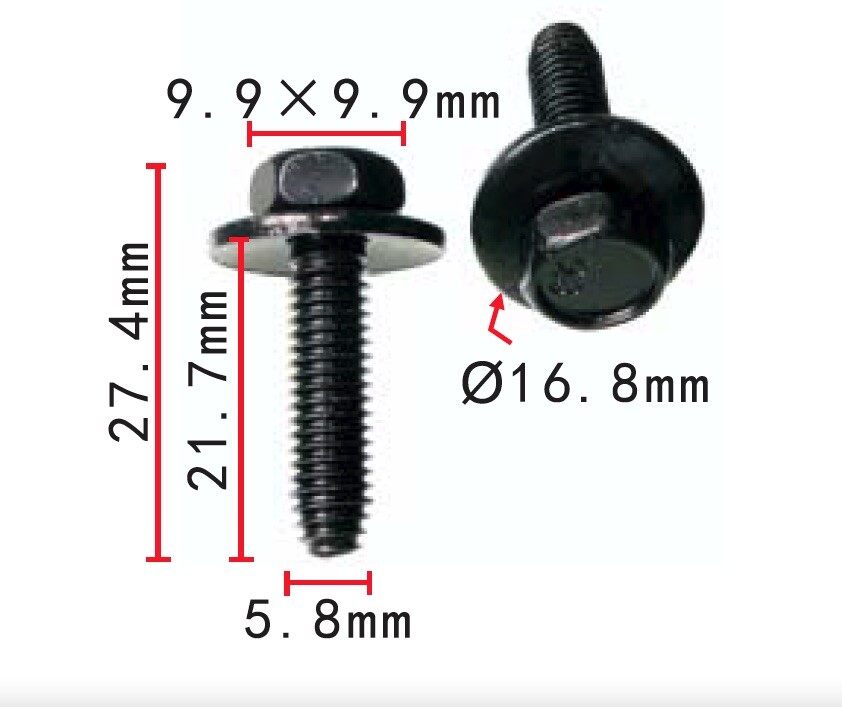 10pcs M6x1.0 Hex Head Bolt Fit GM 11503834 , 20351030 by Autobahn88 | eBay