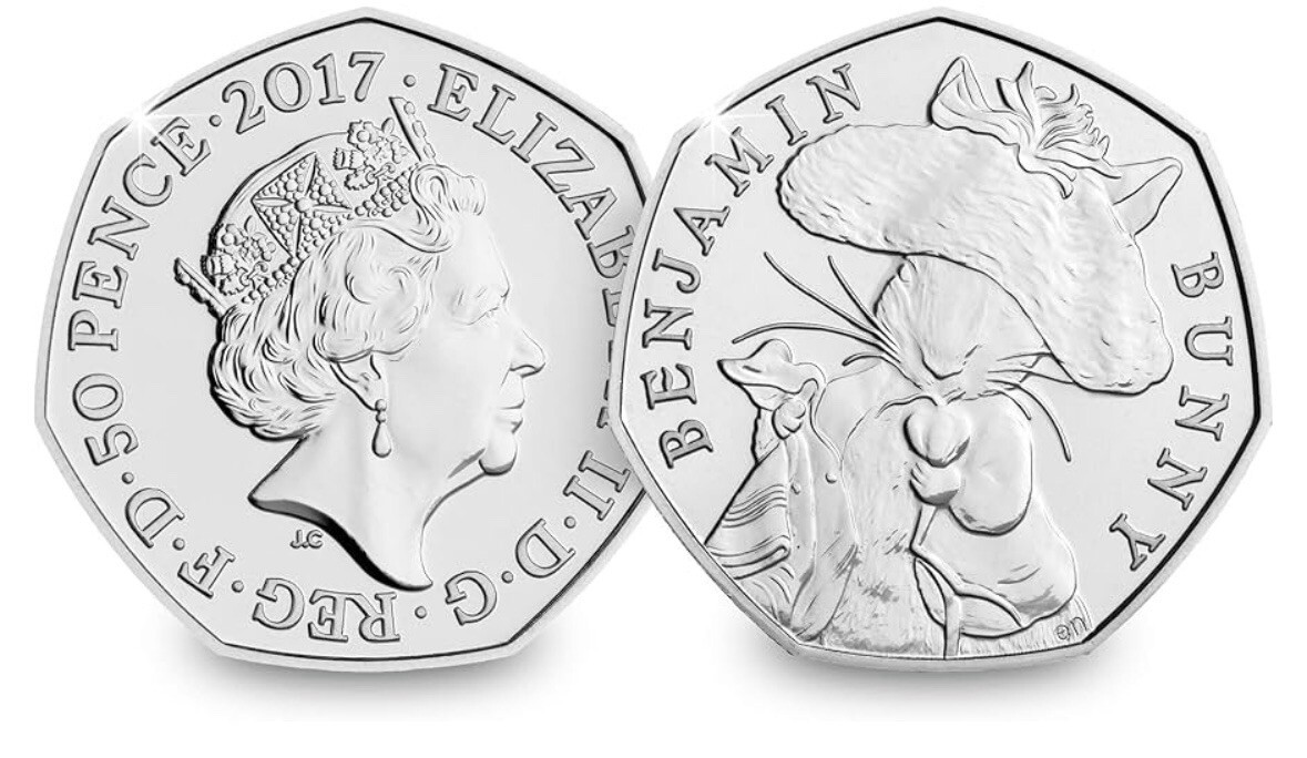 Benjamin Bunny 2017 50p Coin With Rotation Error - Extremely Rare In ...