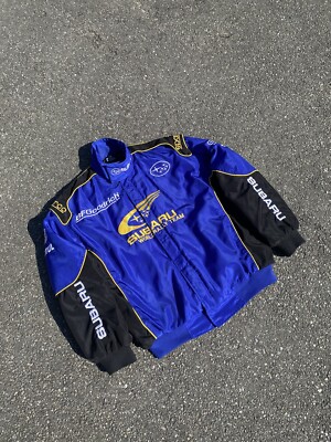 Vintage Subaru World Rally Team STI Racing Jacket embroidered racing ...