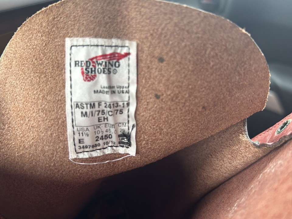 Vtg New Red Wing Lineman Boot 2450 11.5 E Made USA 15 In Tall Logger ...