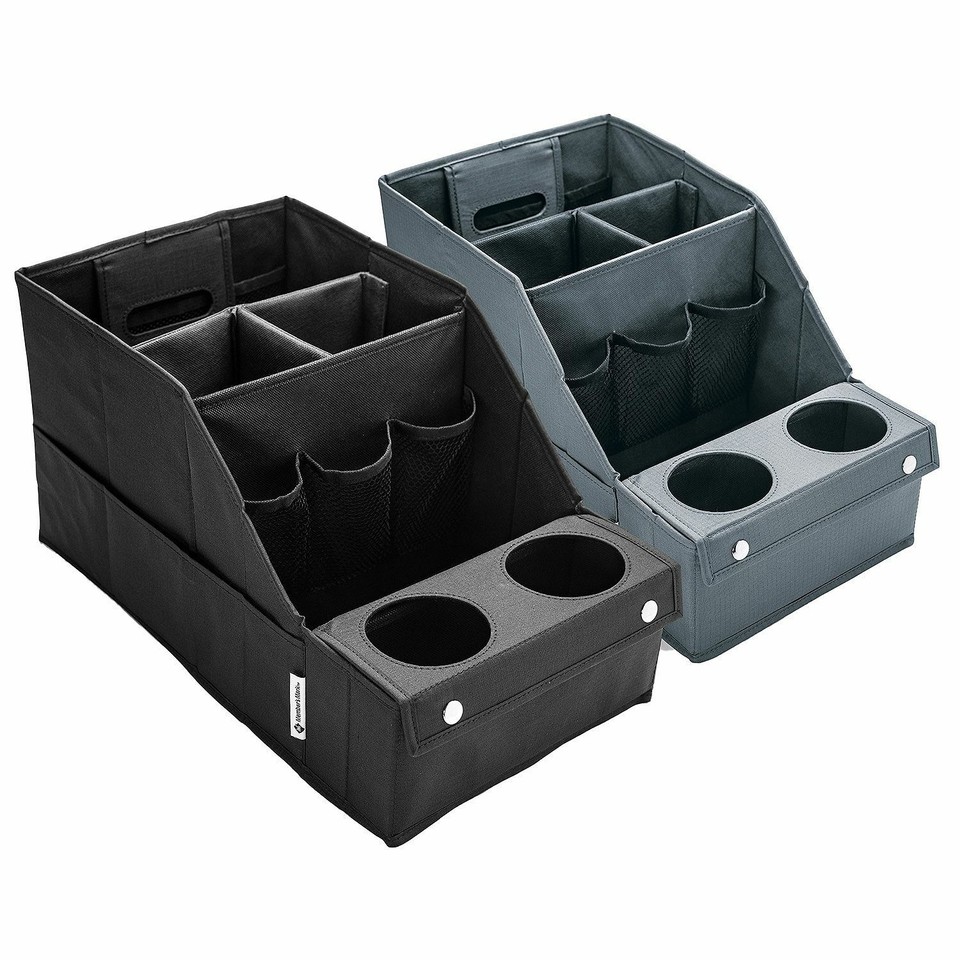 2 Pk - Car Auto Seat Storage Box Caddy Organizer Cup Holder Set (Choose ...
