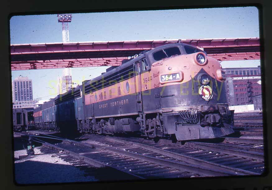 GN Great Northern EMD F7 Locomotive #364A - Duplicate 35mm Railroad ...