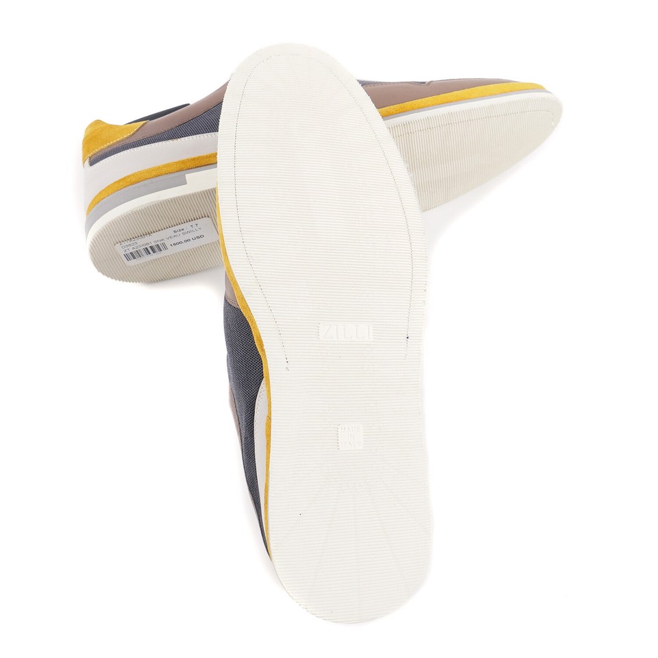 Zilli Luxury Mixed Media Leather Suede and Textile Sneakers 8 (Eu 41 ...