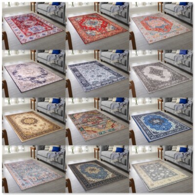 Extra Large Traditional Rugs Non Slip Hallway Runner Bedroom Living ...