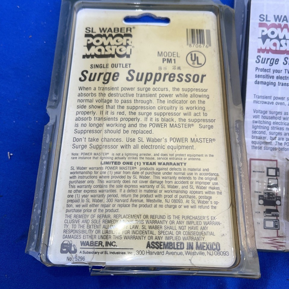 SL Waber Power Master Surge Suppressor - 120V Protect Your Tv Stereo ...