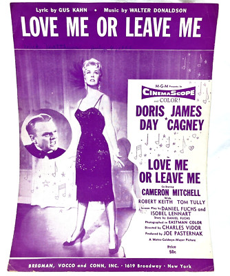 1950 Sheet Music "Love Me or Leave Me" Doris Day Movie Music by Kahn ...