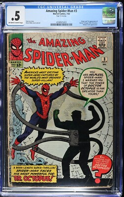 Amazing Spider-Man 3 (CGC .5) Origin/1st app Doctor Octopus Ditko 1963 ...