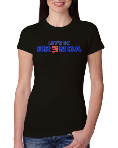 Let's Go Brenda Flag Logo Funny MAGA Brandon FJB Womens Slim Fit Junior ...