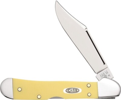 CASE XX KNIFE - MINI COPPERLOCK - YELLOW SYNTHETIC HANDLES #30116 - 3 5 ...