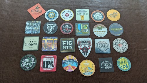 Lot of new Craft Brewery Coasters Alesmith Stone Mission Lagunitas Fig ...