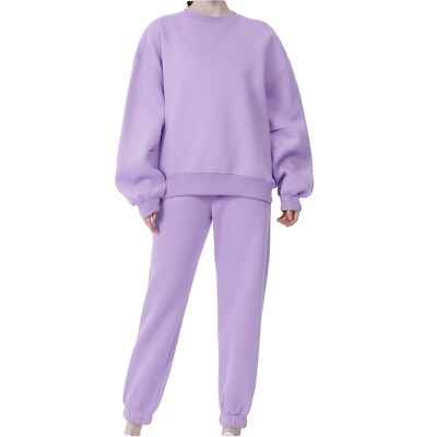 Women 2 Piece Fleece Sweat suit Sweat set Tracksuit Winter | eBay