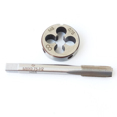 HSS M8 x 0.75mm Tap & M8 x 0.75mm Die Metric Thread Right Hand Tap and ...