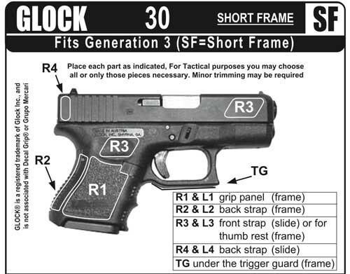 Decal Grip for Glock 30 SF - Pistol Grip Tape 711308990091 | eBay