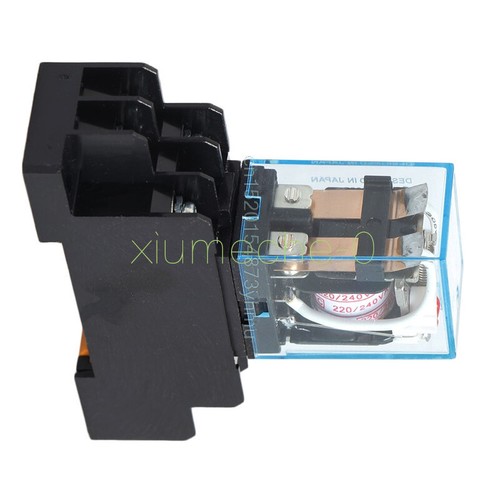 LY2NJ AC 200V/220V 8PIN 10A 240VAC 28VDC Power Relay Coil with Socket ...