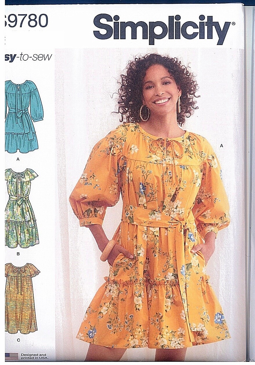 Simplicity 9780 Dress Cottagecore Flounce Pattern Misses Size H5 6-14 ...