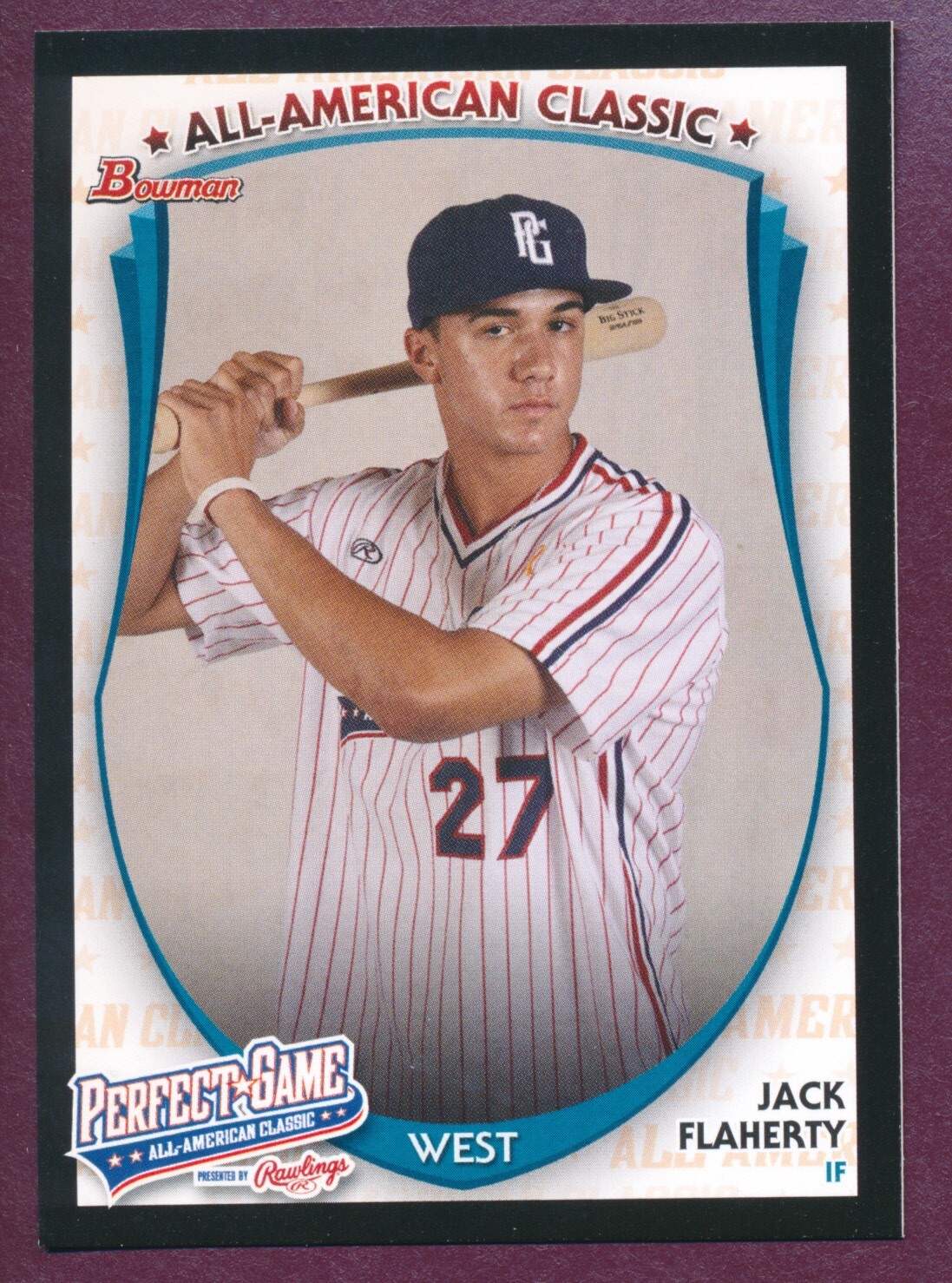2013 TOPPS PERFECT GAME ALL AMERICAN CLASSIC JACK FLAHERTY TRUE ROOKIE ...