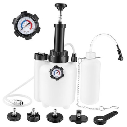 3L Manual Brake Bleeder Kit, One Person Brake Bleed Vacuum Pump with 1L ...