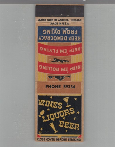 Matchbook Cover Patriotic Bob Quickel Hotel York, PA #1 | eBay