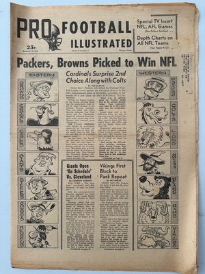 9/15/1962 Pro Football Illustrated- Packers & Browns picked to win the ...