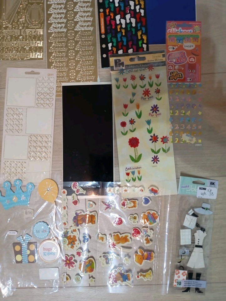 Peel Off Craft Stickers for Card Making Birthdays Wedding - Job Lot ...
