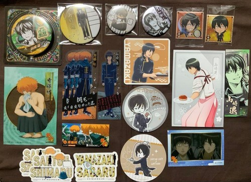 Gintama Yamazaki Sagaru Saito Shume Can Badge Coaster Sticker Lot 21pcs ...