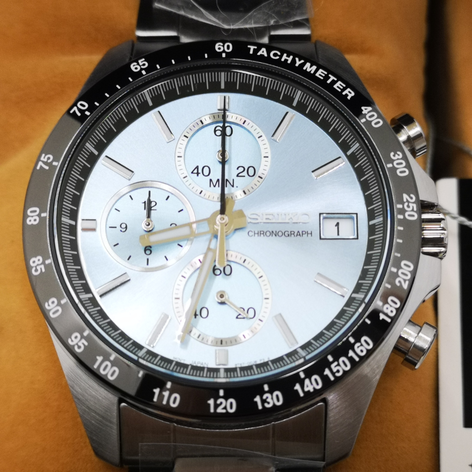 SEIKO Spirit SBTR029 Blue Chronograph Quartz Stainless Men's Watch New ...